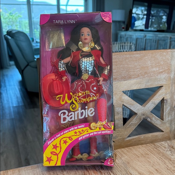 Mattel | Toys | Mattel Western Stampin Barbie Red And Gold | Poshmark